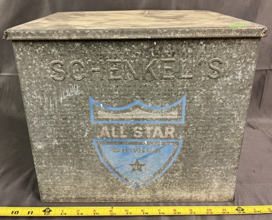Schenkel's Galvanized All Star Dairy Milk Box 10x12x13" | Art, Antiques ...