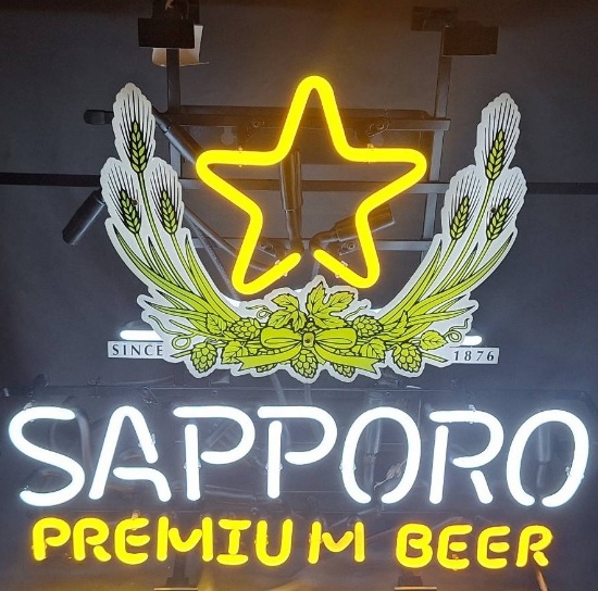 Sapporo Premium Beer Neon Sign With Star Design | Art, Antiques ...