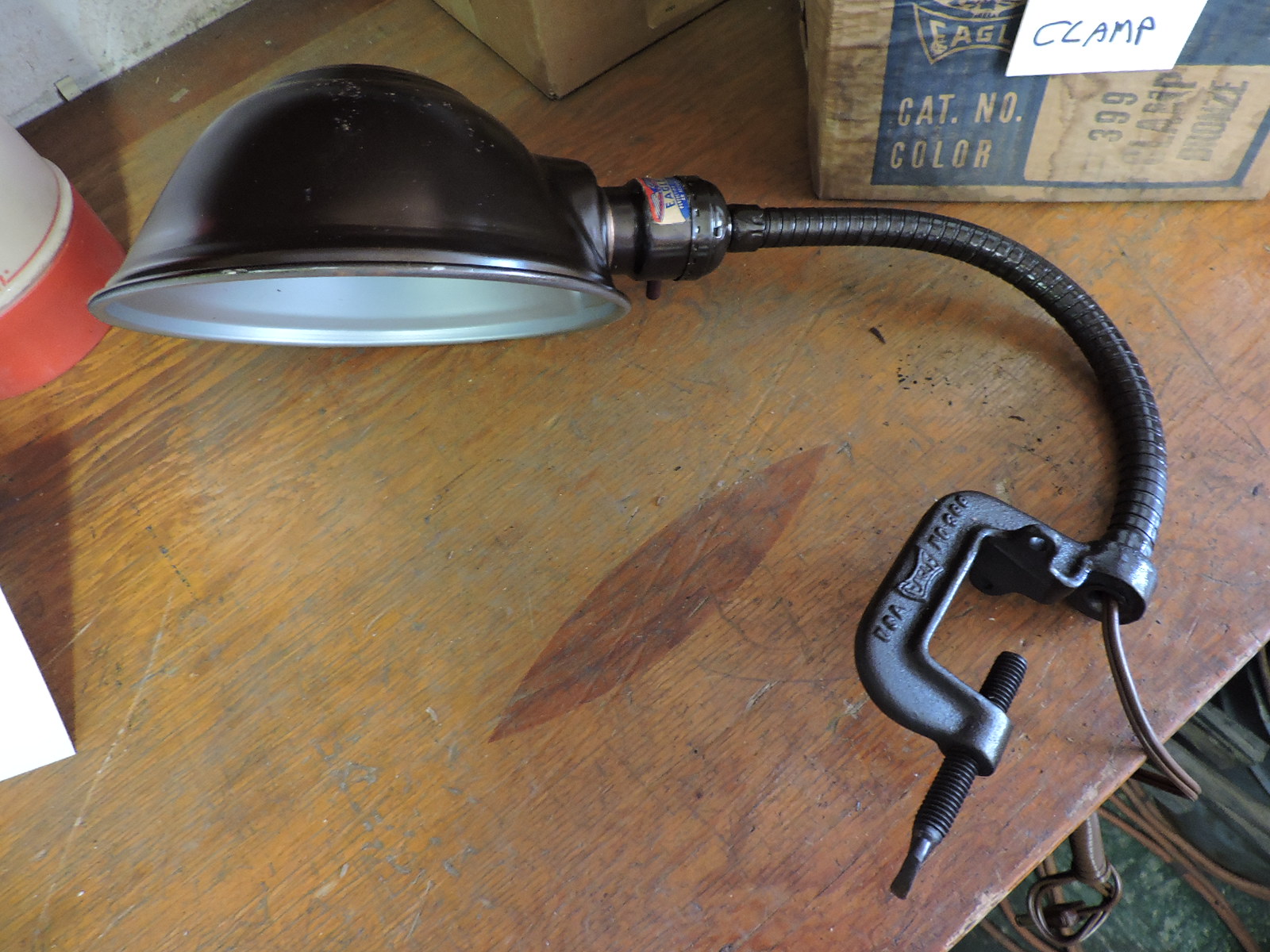 Vintage Gooseneck Desk Light Clamp