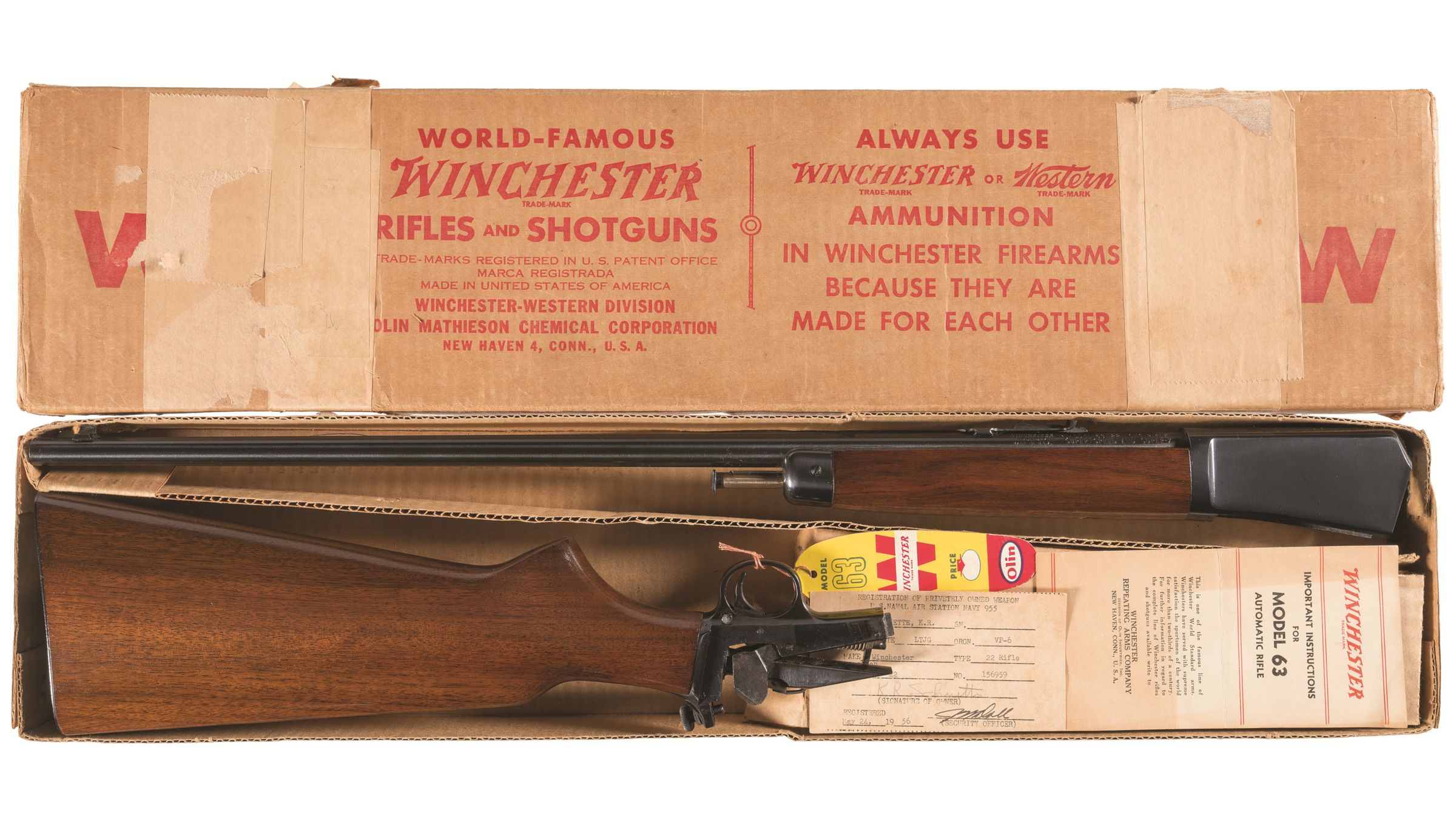 Winchester Model 63 Semi-Automatic Rifle with Box | Proxibid