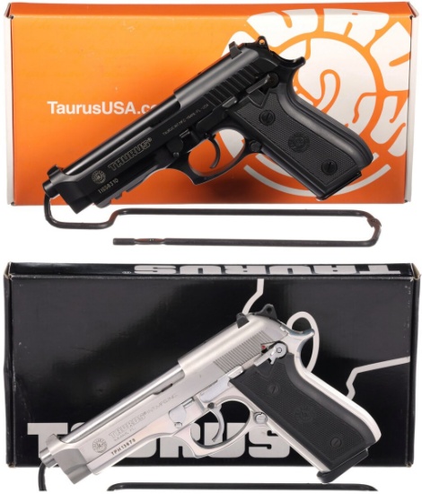 Two Taurus Model PT 92 Semi-Automatic Pistols with Boxes | Guns ...