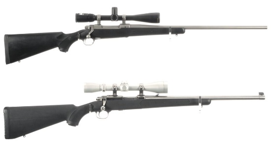 Two Ruger Bolt Action Rifles with Scopes | Guns & Military Artifacts ...