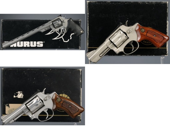 Three Taurus Double Action Revolvers with Boxes | Guns & Military ...