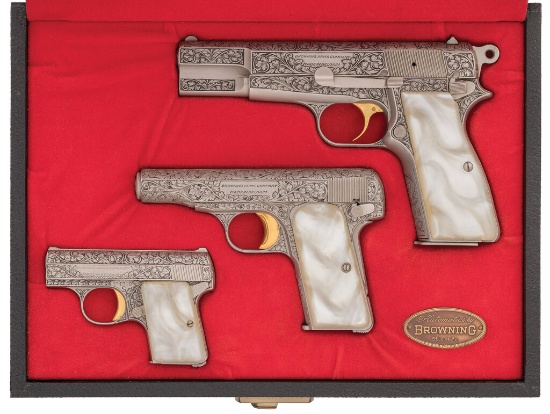 Cased Factory Engraved Belgian Browning Renaissance Pistol Set | Guns ...