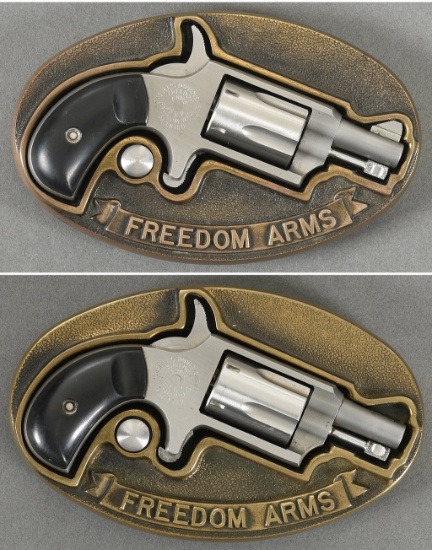 Two Freedom Arms Belt Buckle Single Action Revolvers | Guns & Military ...