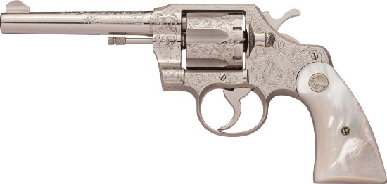 Factory Engraved Colt Official Police Revolver with Pearl Grips | Guns ...
