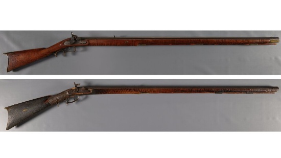 Two Percussion American Long Rifles | Guns & Military Artifacts Rifles ...
