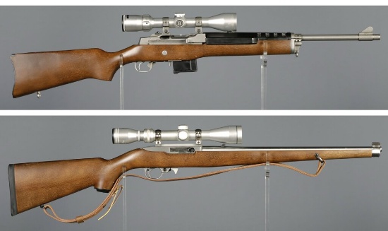 Two Ruger Semi-Automatic Rifles with Scopes | Guns & Military Artifacts ...