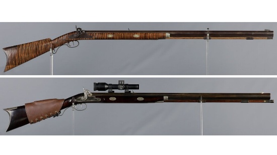 Two Contemporary Hawken Half-Stock Percussion Rifles | Guns & Military ...