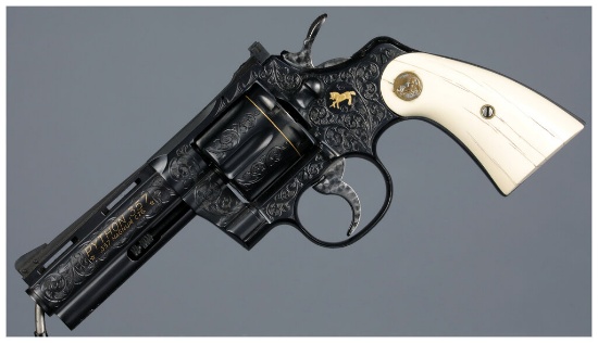 Engraved and Gold Inlaid Colt Python Double Action Revolver | Guns ...