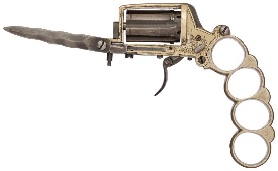 Dolne Apache Pinfire Pocket Revolver with Folding Knife | Guns ...