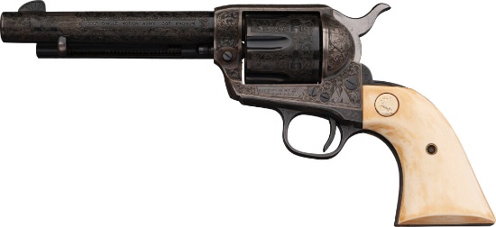 "M.E.G." Signed Western Theme Engraved Colt Single Action Army | Guns ...