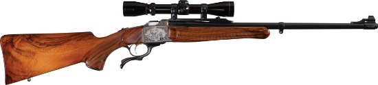 Game Scene Engraved and Gold Inlaid Ruger No. 1 Rifle with Scope | Guns ...