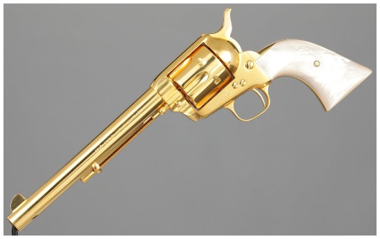 Gold Plated Colt Single Action Army Revolver with Pearl Grips | Guns ...