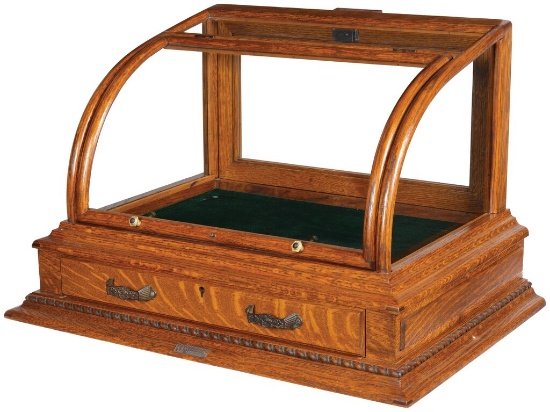 Three J. W. Winchester & Co. Oak and Curved Glass Display Cases | Guns ...