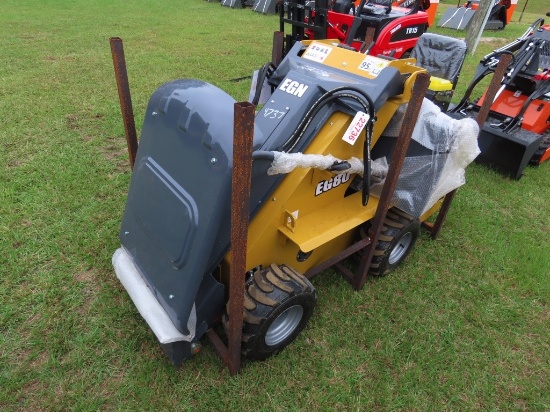 EG80 mini skid steer loader, ride on, rubber tires, 2post canopy ...