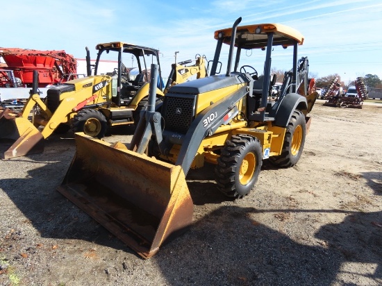 JOHN DEERE 310J 4x4 backhoe, open canopy, 84inch loader bucket ...