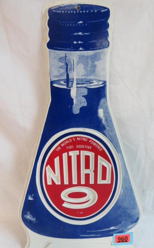 Vintage 1960's Nitro 9 Fuel Additive Embossed | Proxibid