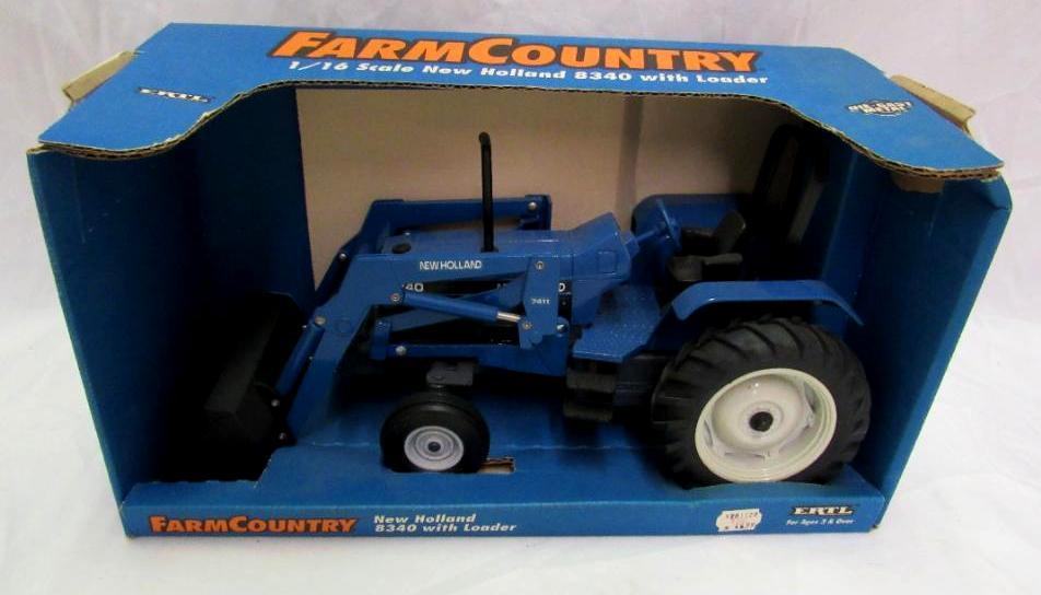 Vintage ERTL New Holland 8340 w/ Loader 1/16 | Proxibid
