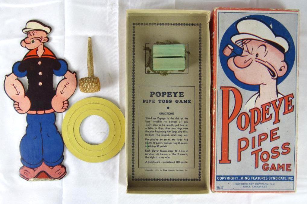 Dated 1935 King Features "Popeye Pipe Toss" Ring | Proxibid