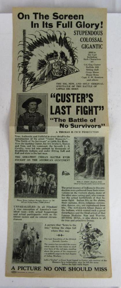 Custer's Last Fight (1912) Original Broadside | Proxibid