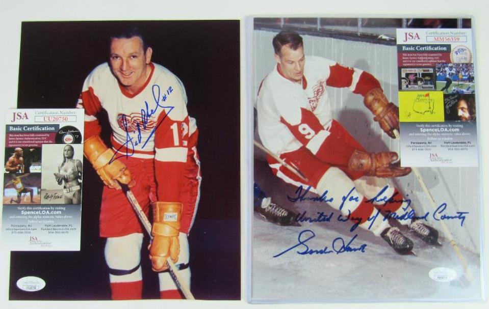 Gordie Howe & Sid Abel Signed 8x10 Photos w/ JSA | Proxibid