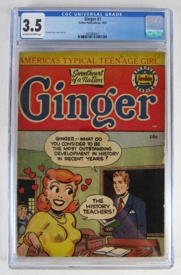 Ginger #1 (1951) Golden Age Archie Comics/ RARE GGA Headlight Cover CGC ...