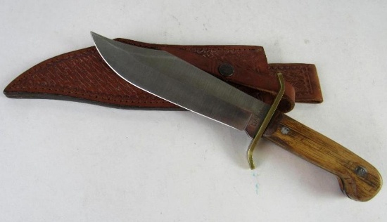 Vintage Western W47 12" Fixed Blade Bowie Knife in Case XX Leather ...