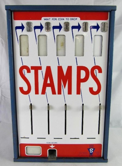 Vintage Shipman Coin Op Porcelain Face Postage Stamp Vending Machine ...