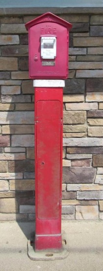 Antique Gamewell Fire Call Box on Original Cast Metal Stand | Online ...