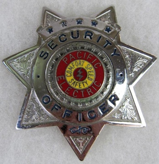 Excellent Vintage Pacific Electric Security Guard Chest Badge | Guns & Military Artifacts ...