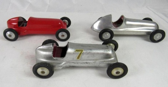 Lot (3) Antique Cast Aluminum Indianapolis 500 Roadster/ Racers | Art ...