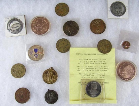 Lot (16) Assorted Military Related Tokens/ Coins | Online Auctions ...