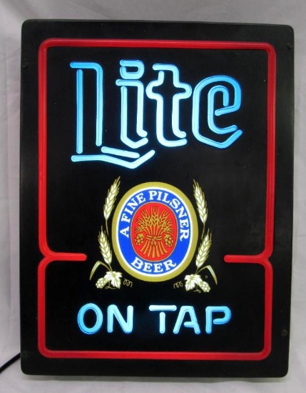 Excellent 1984 Miller Light "Lite" Neon Style Beer Sign 20" (Working ...