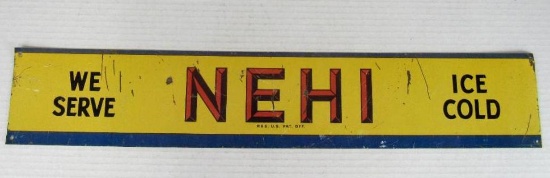 Authentic "We Serve" Nehi Soda Tin Tacker Sign | Online Auctions | Proxibid