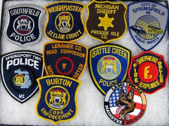 Lot (10) Assorted Vintage Michigan Police & Related Patches | Online ...