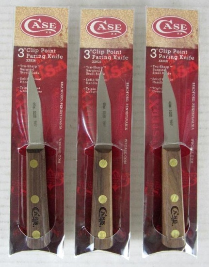 Lot (3) NOS Case XX 626 Clip Point Paring Knives | Online Auctions ...