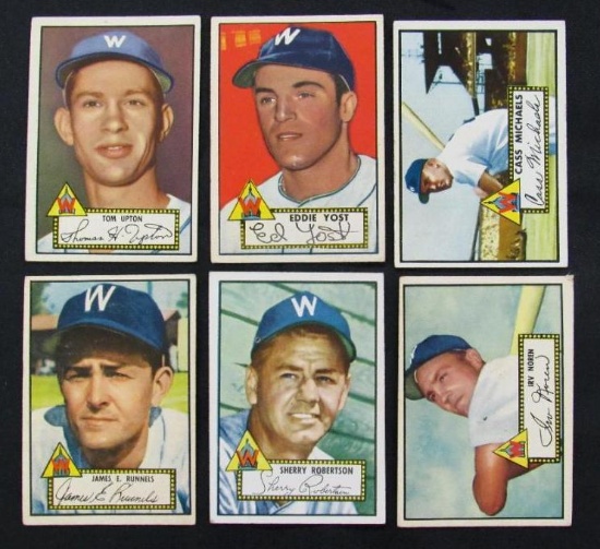 Lot (6) 1952 Topps Washington Senators Cards | Online Auctions | Proxibid