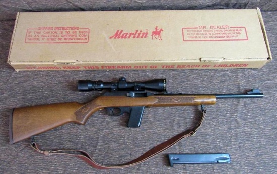 Beautiful Model 9 Marlin 9 mm Semi Auto Rifle w/ Tasco Scope & Original ...