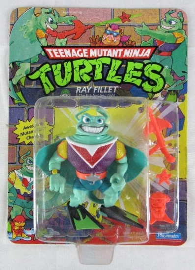 Vintage 1990 TMNT Teenage Mutant Ninja Turtles Ray Fillet MOC Unpunched ...
