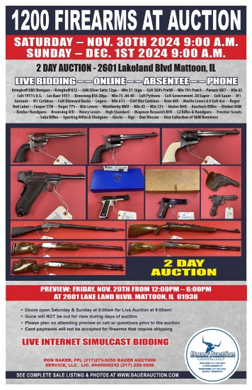 Bauer Auction Service Auction Catalog - General Auction Gun Sales Fall Firearm Ring 3 of 3 ...