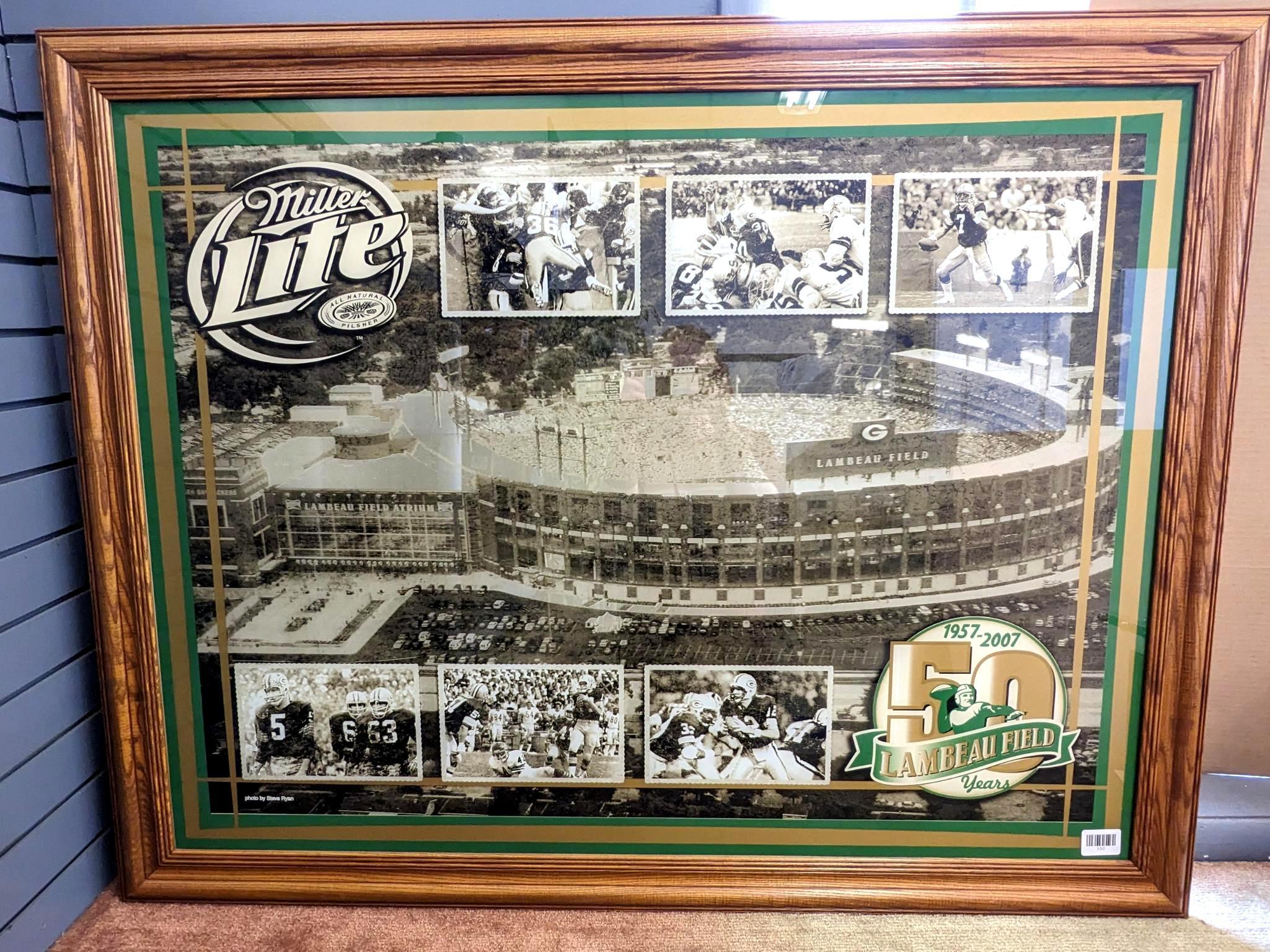 No shipping. Large Miller Lite Packers Lambeau | Proxibid