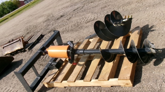 12" & 18" 2 AUGER SKID MOUNT POST HOLE AUGER, taxable | Heavy ...