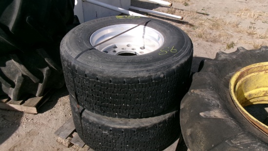 2-455 / 55R / 22.5 SUPER SINGLES on ALUMINUM PILOTS | Online Auctions ...