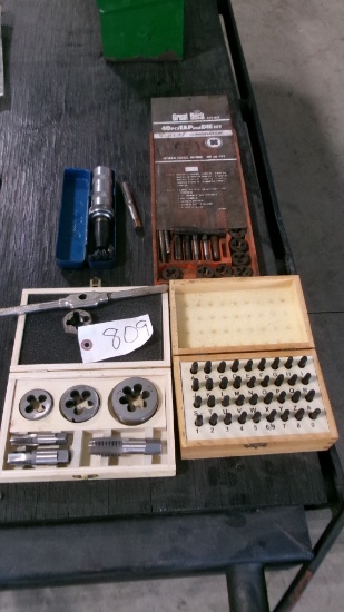 40 PC. TAP & DIE SET, NUMBER & LETTER SET, 1/4" 1/2" & 3/8" TAP & DIE ...