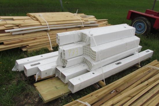 STEEL RAILING: 6-7' LINE POSTS, RAILING PIECES, | Online Auctions ...