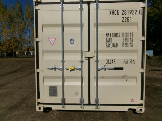 20' x 8' wide x 8 1/2' tall STORAGE CONTAINER, swing rear doors, exc ...