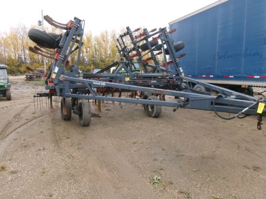 28' FLEXICOIL # 340 CHISEL PLOW W 3 BAR HARROW, WING TANDEMS, NO ...