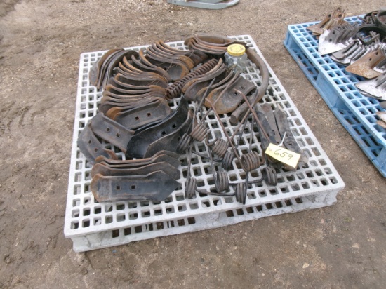 APPROX. 35 4'' USED CHISEL SHOVELS, CHISEL SHANK, AND MISC. HARROW ...