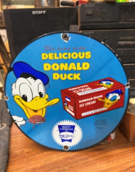 Donald Duck Ice Cream SSP 11 3/4" dated 1949 | Art, Antiques ...